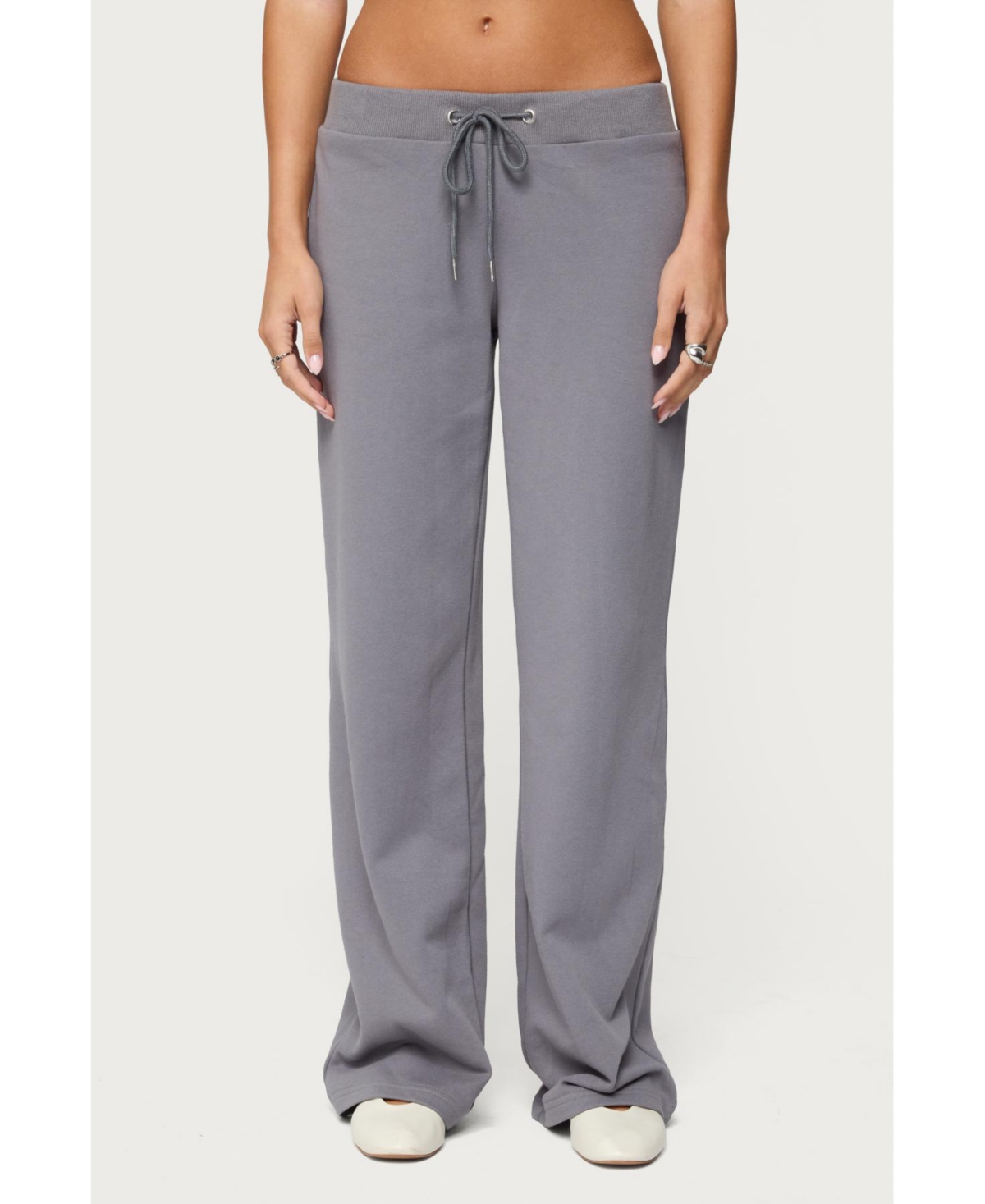 Click here for Edikted Womens Quinn Straight Leg Sweatpants - Gra... prices