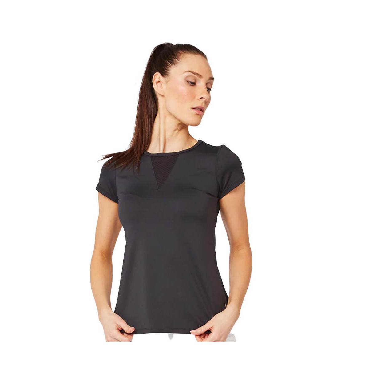 Click here for Lija Deep V-Neck Womens Tennis Shirt - Black prices