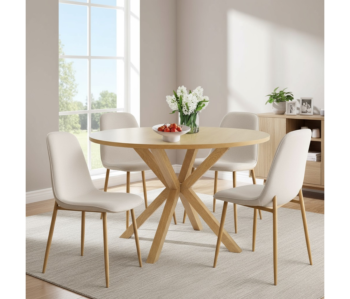Click here for Compact 5-Piece Dining Set with 39.5 Inch Round Ta... prices