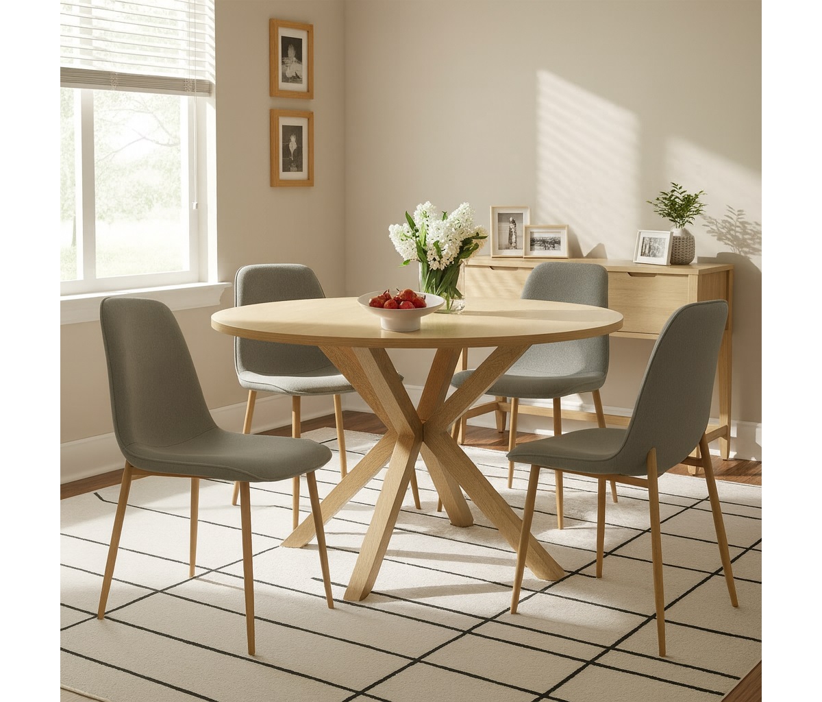 Click here for Compact 5-Piece Dining Set with 39.5 Inch Round Ta... prices