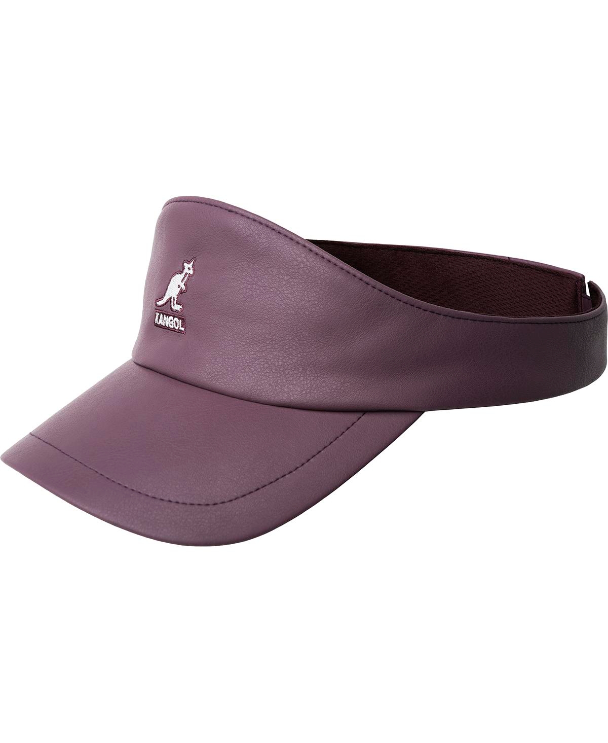 Click here for Kangol Faux Leather Visor - Deep plum prices