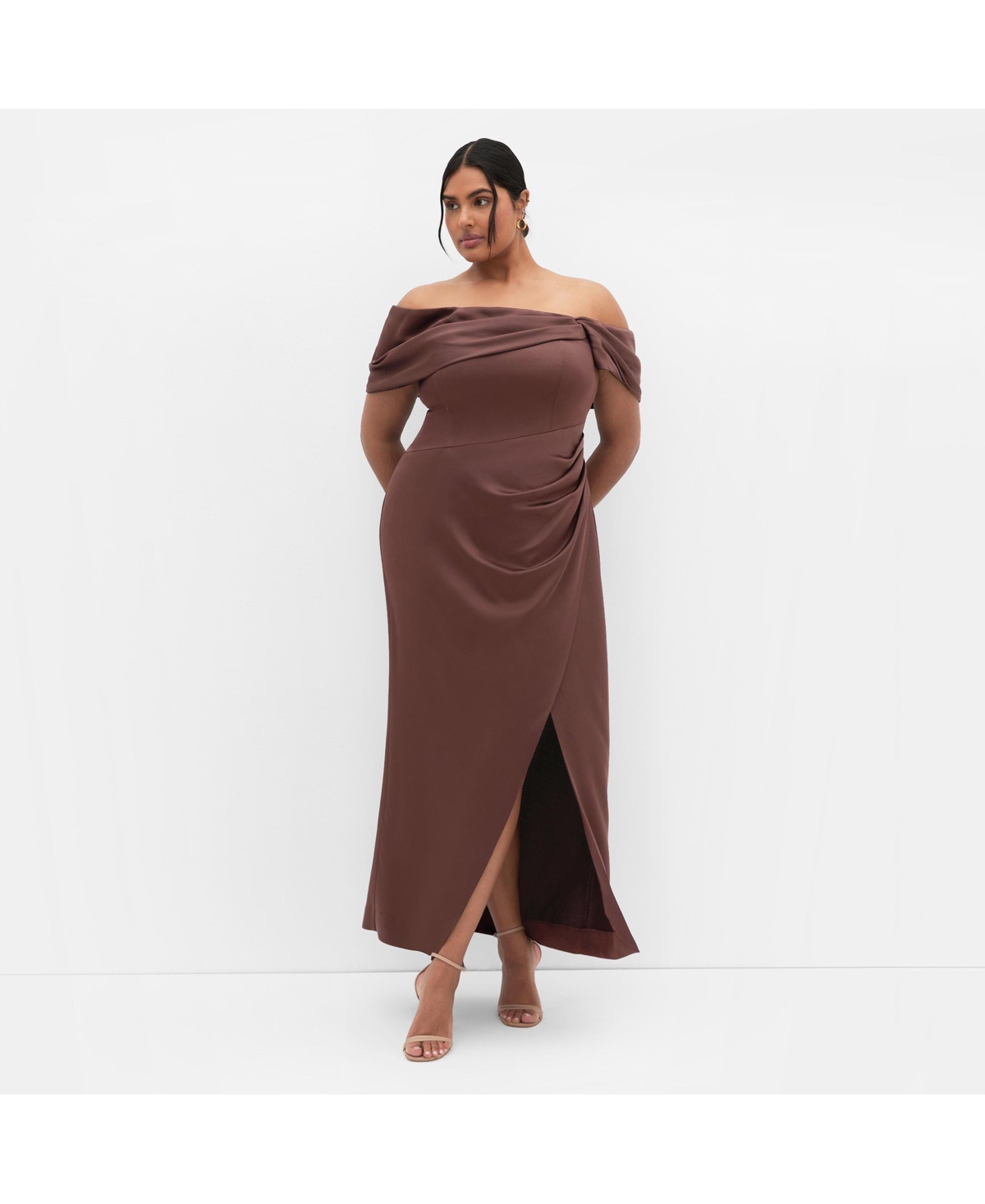 Click here for City Chic Plus Size Paloma Off Shoulder Maxi Dress... prices