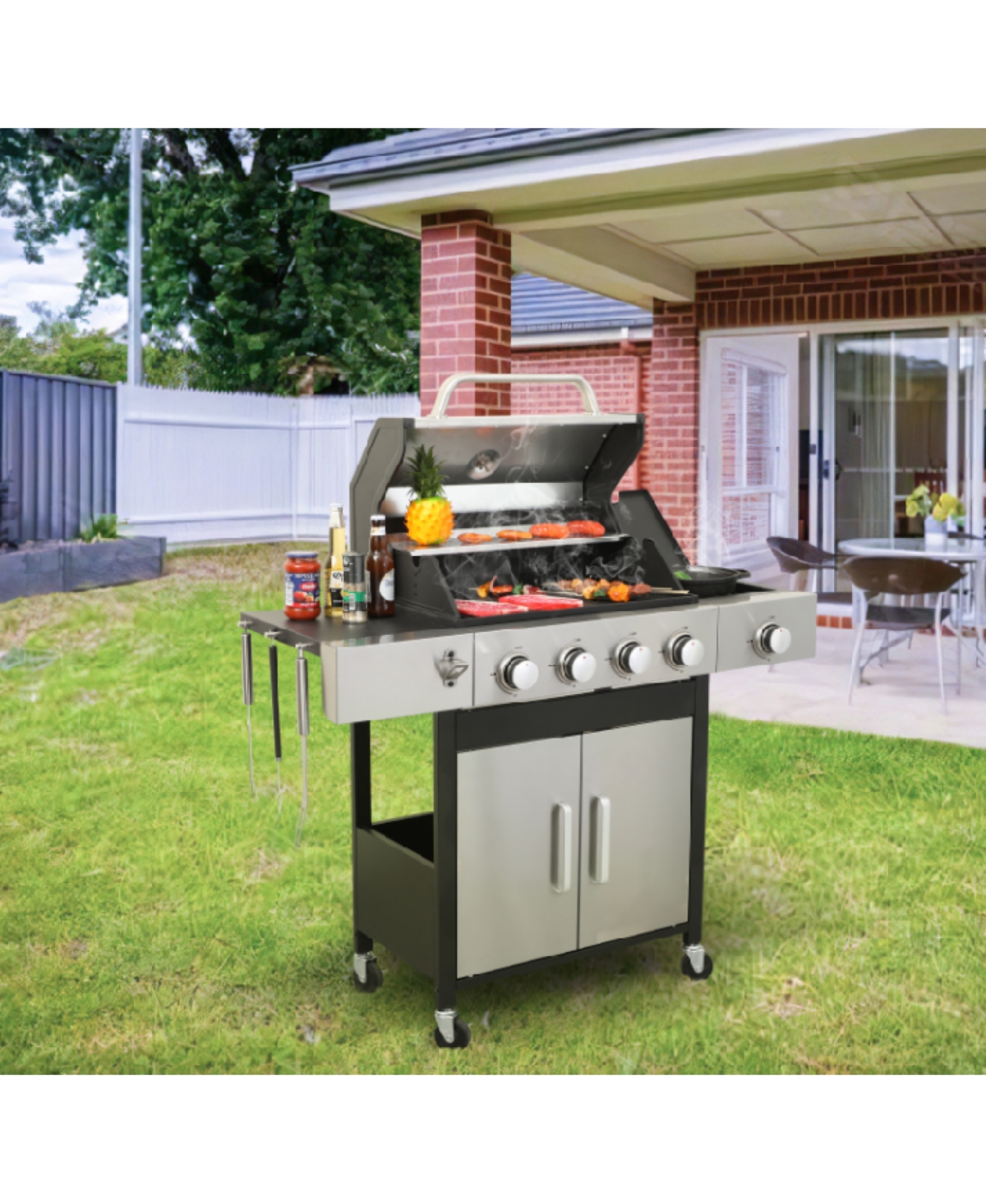 Click here for Streamdale Furniture 4-Burner Propane Bbq Grill wi... prices