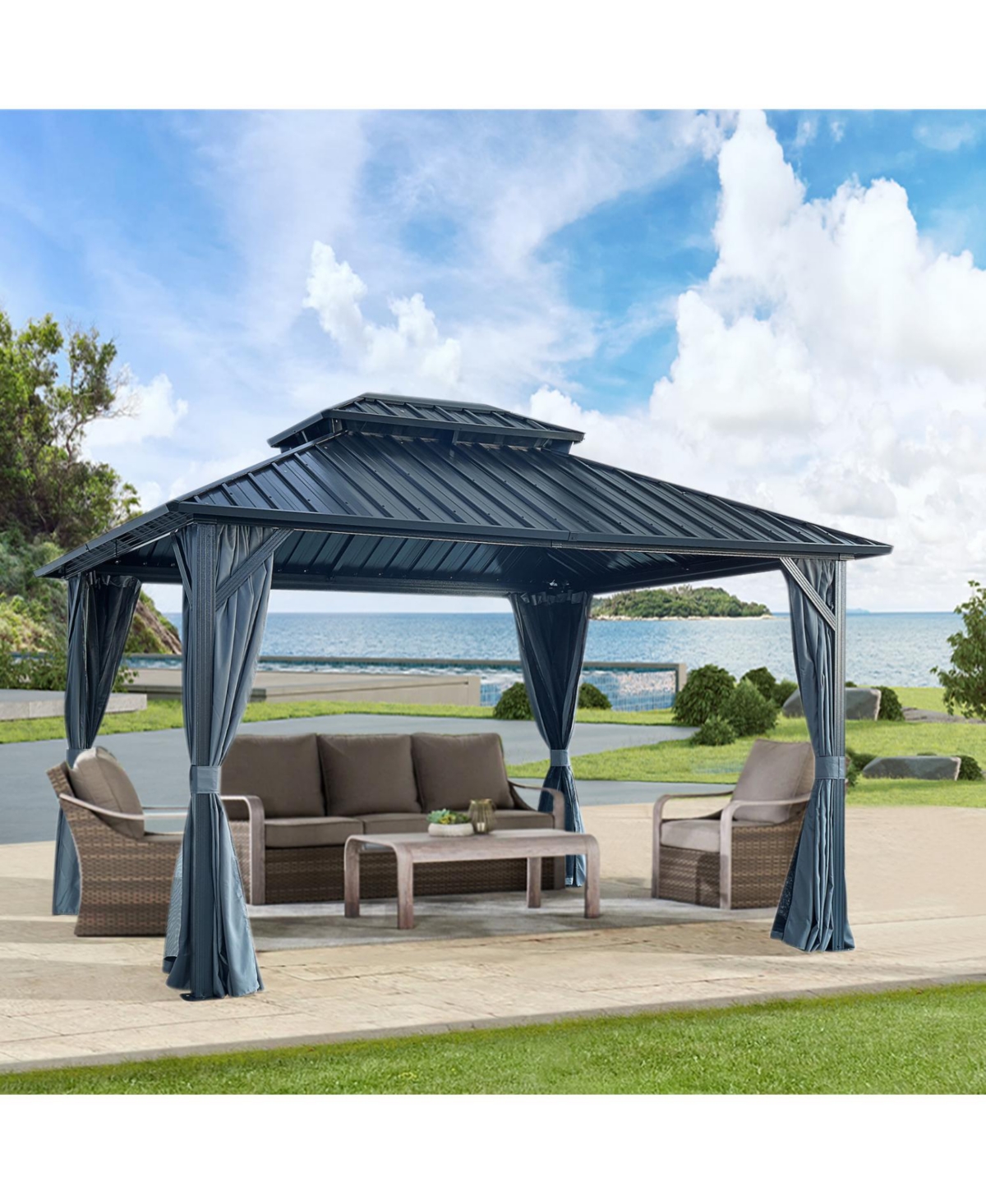 Click here for Streamdale Furniture 10x12ft Gazebo  Double Roof... prices
