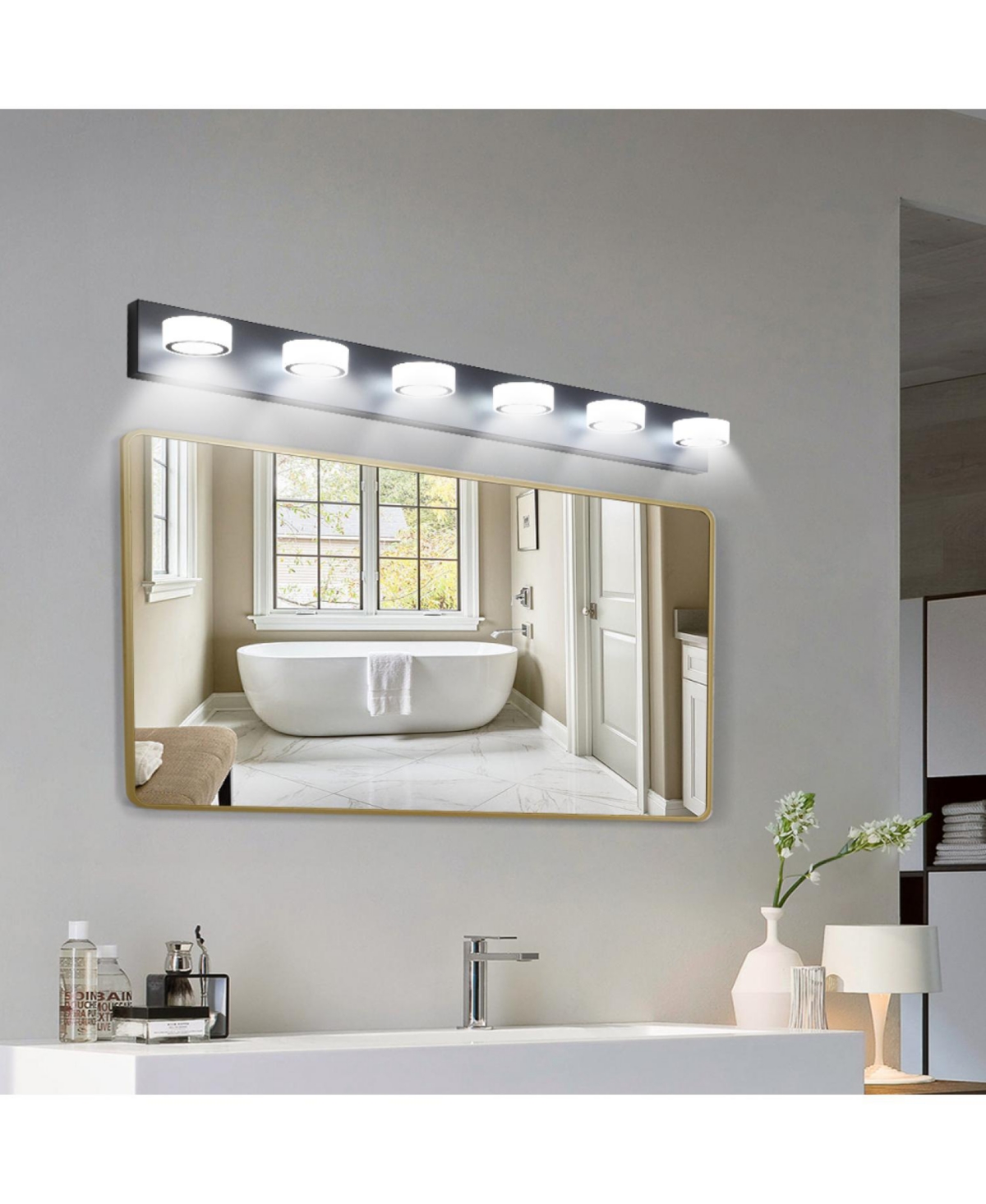 Click here for Streamdale Led Modern Black 6-Light Vanity Lights... prices