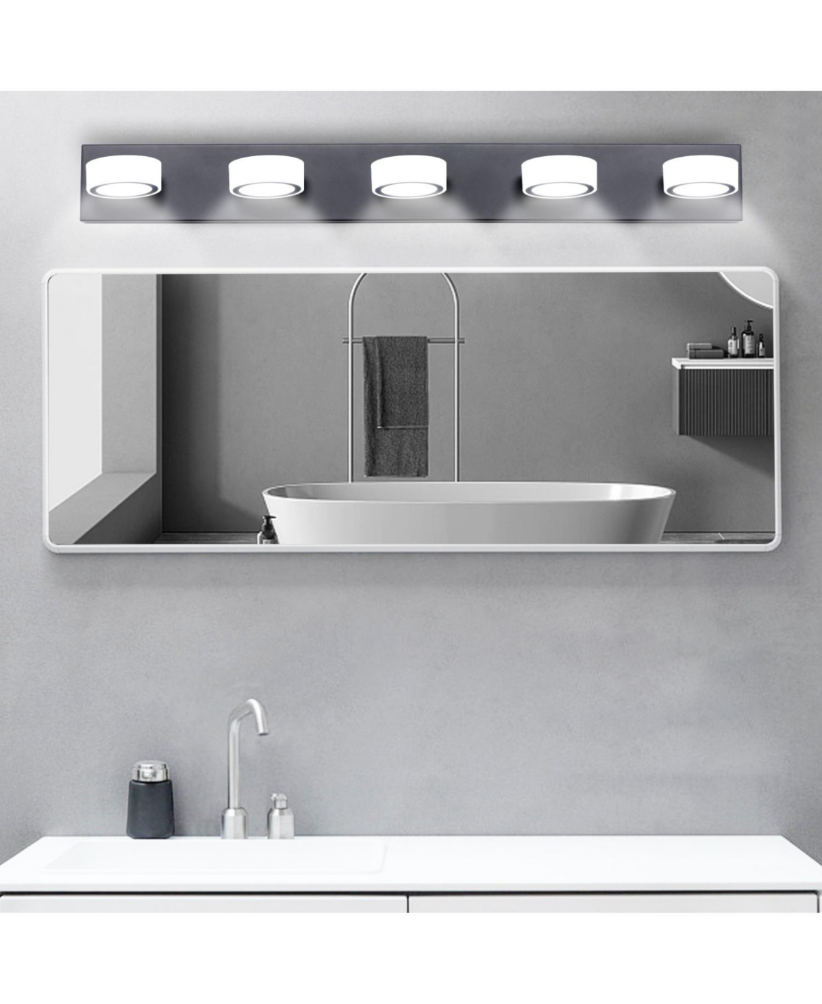 Click here for Streamdale Led Modern Black 5-Light Vanity Lights... prices