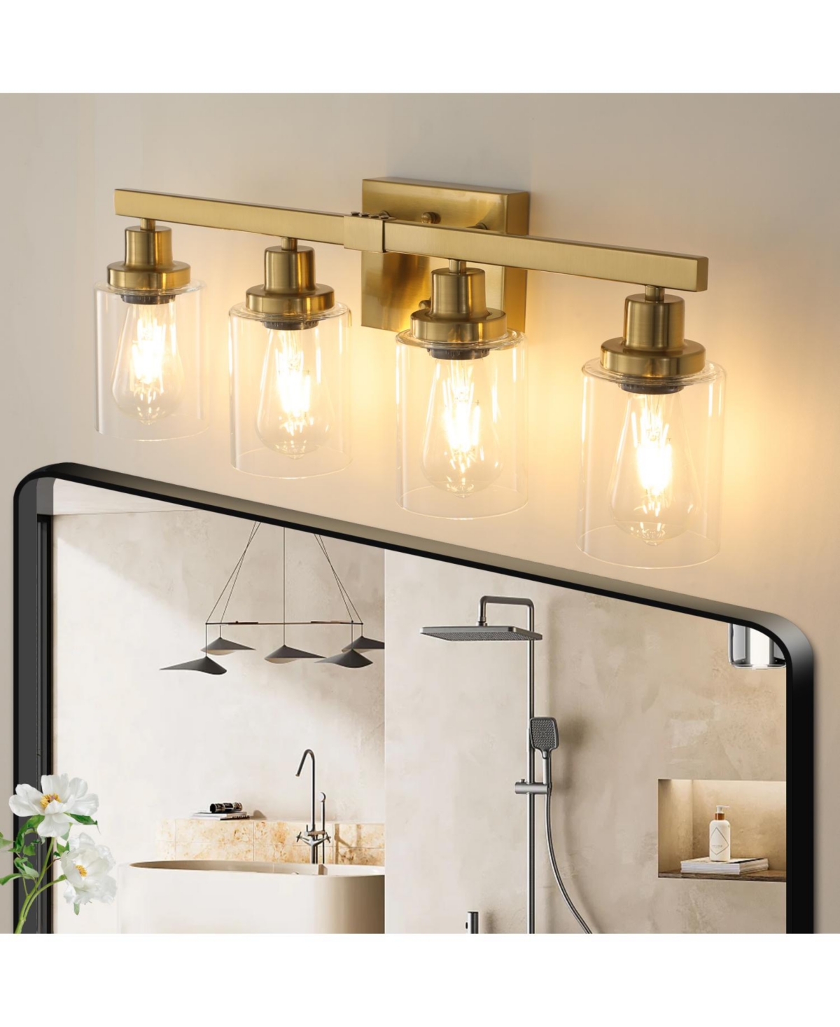 Click here for Streamdale Furniture Golden 4-Light Vanity Light w... prices