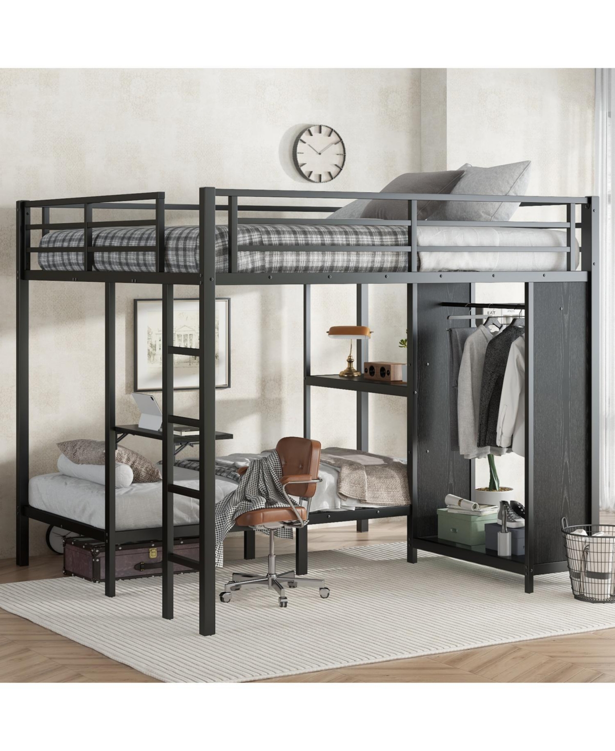 Click here for Streamdale Furniture King/Twin Xl Bunk Bed with Wa... prices