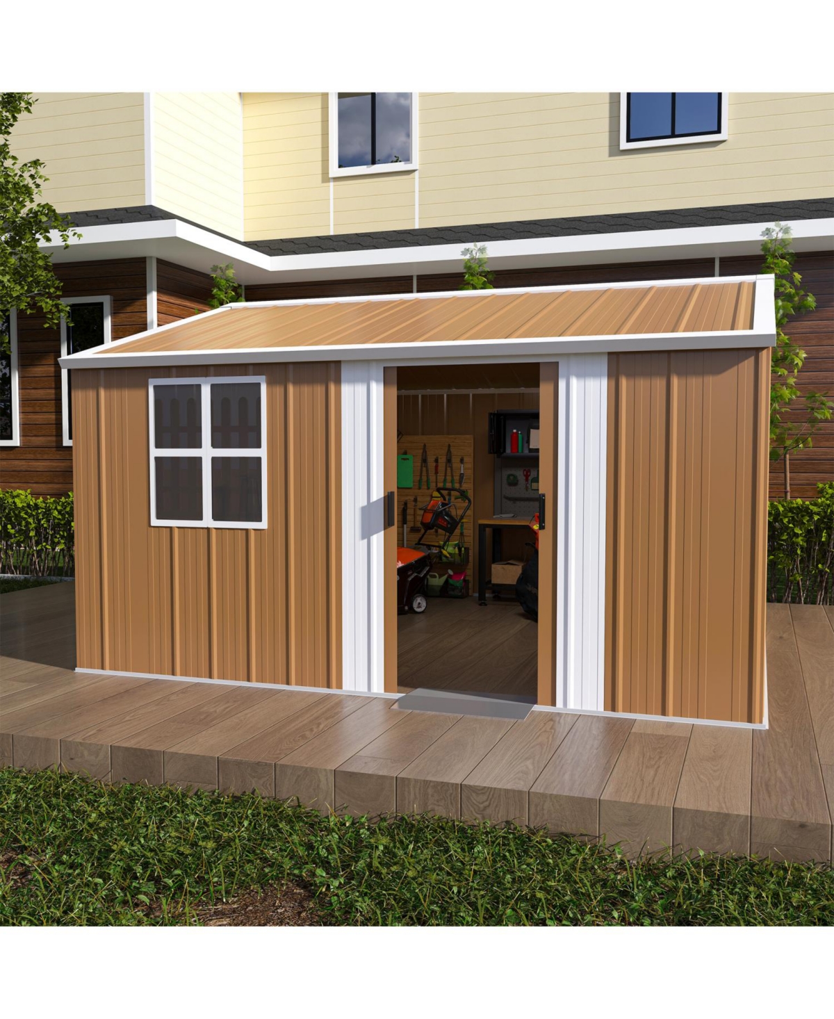 Click here for Streamdale Furniture 12x10 Metal Storage Shed w/ W... prices