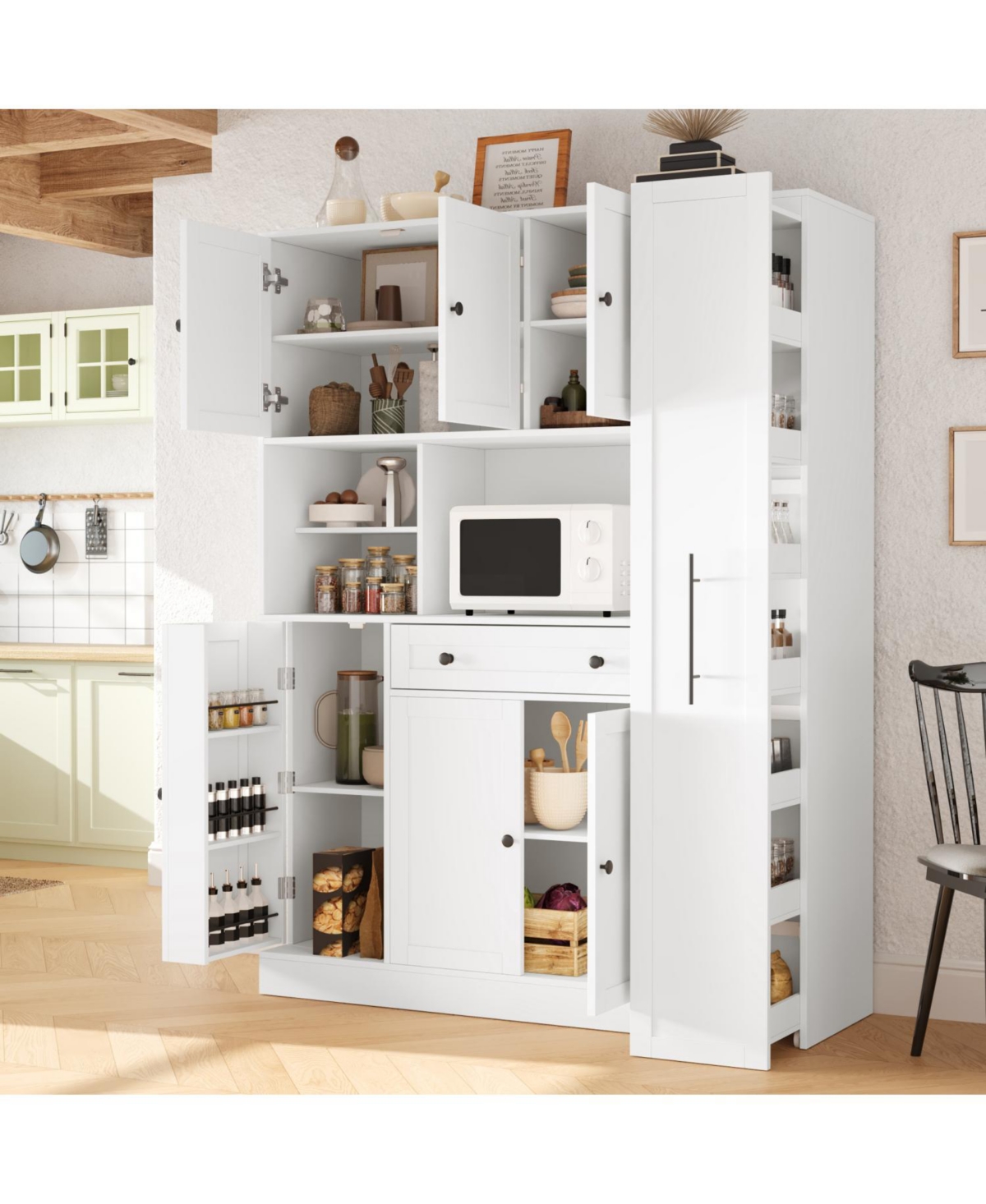 Click here for Streamdale White Buffet with Hutch & Pull-Out Side... prices