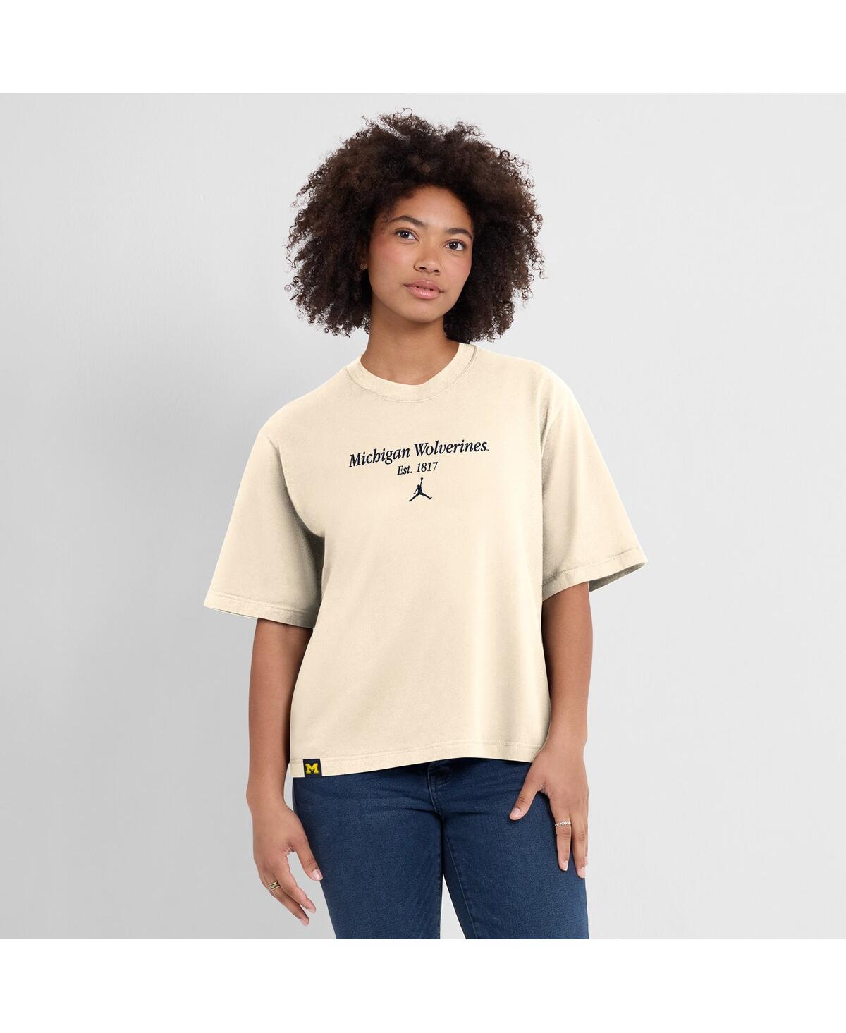 Click here for Jordan Womens Cream Michigan Wolverines Establishe... prices