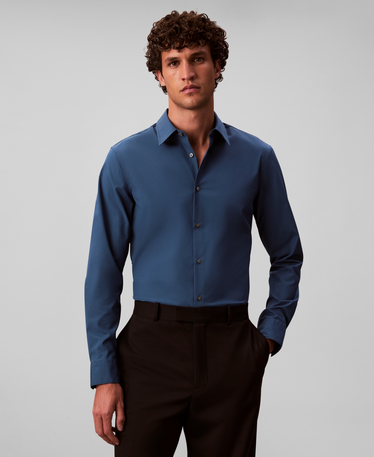 Click here for Calvin Klein Mens Slim Fit Supima Stretch Long Sle... prices