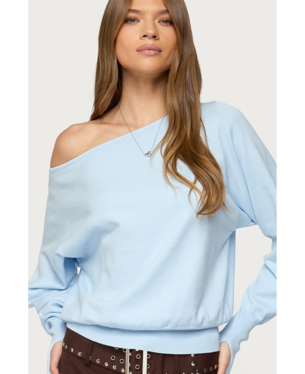 Click here for Edikted Womens Off Shoulder Oversized Sweater - Li... prices