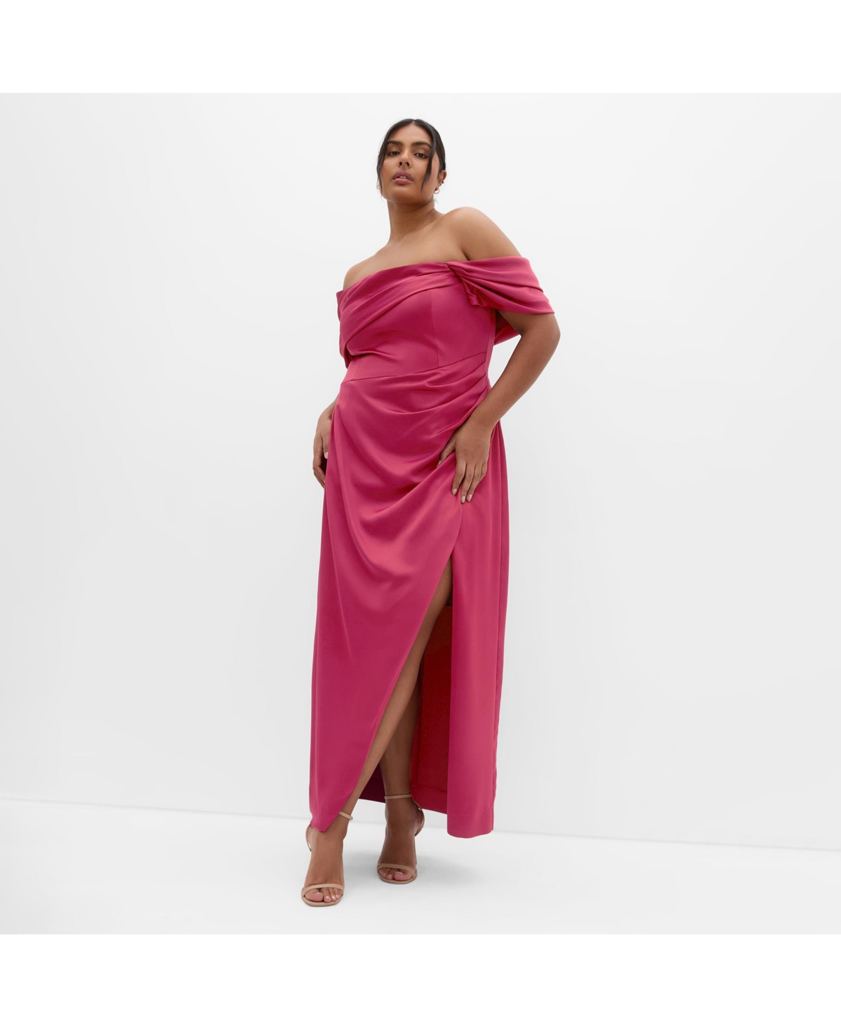 Click here for City Chic Plus Size Paloma Off Shoulder Maxi Dress... prices