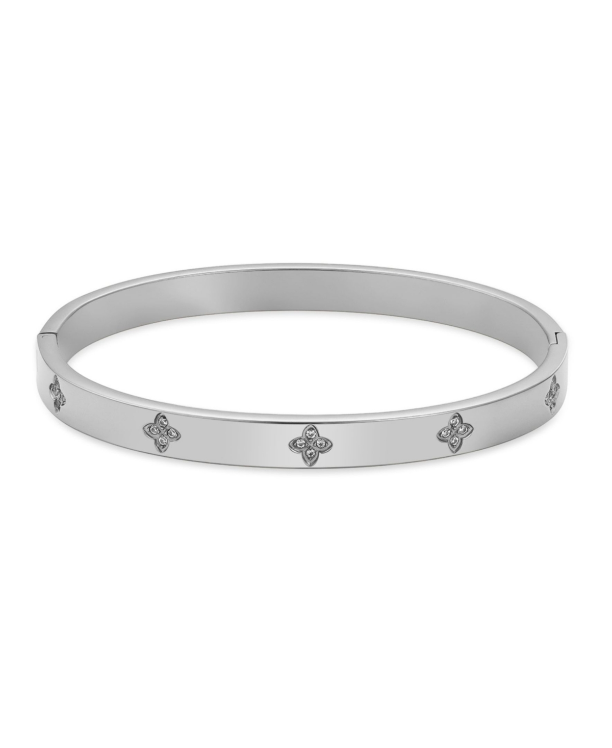 Click here for Adornia Tarnish Resistant Silver Pave Clover Cuff... prices