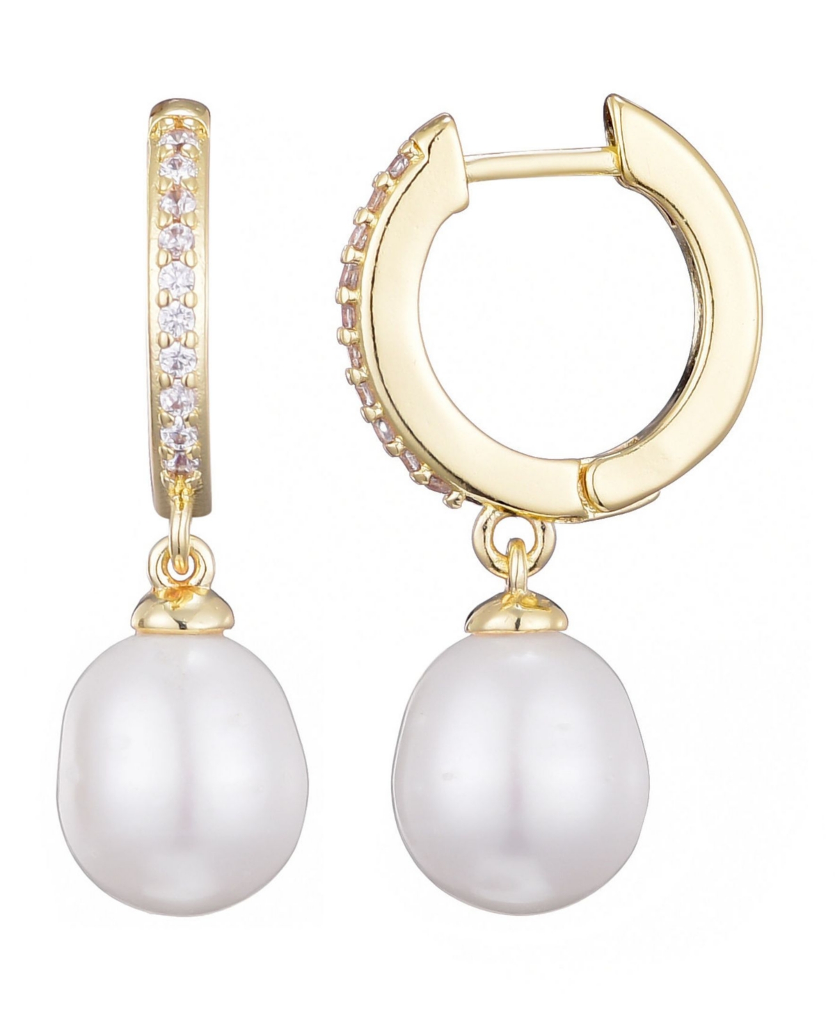 Click here for Adornia Gold Freshwater Pearl Cubic Zirconia Huggi... prices