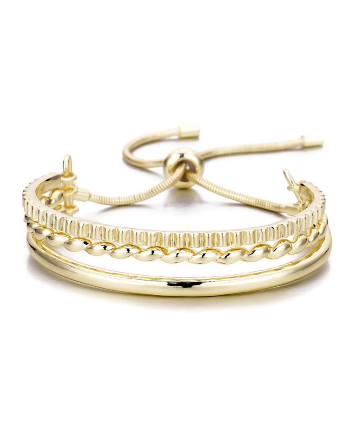 Click here for Adornia Gold Plated Adjustable Three-Line Cuff Bol... prices