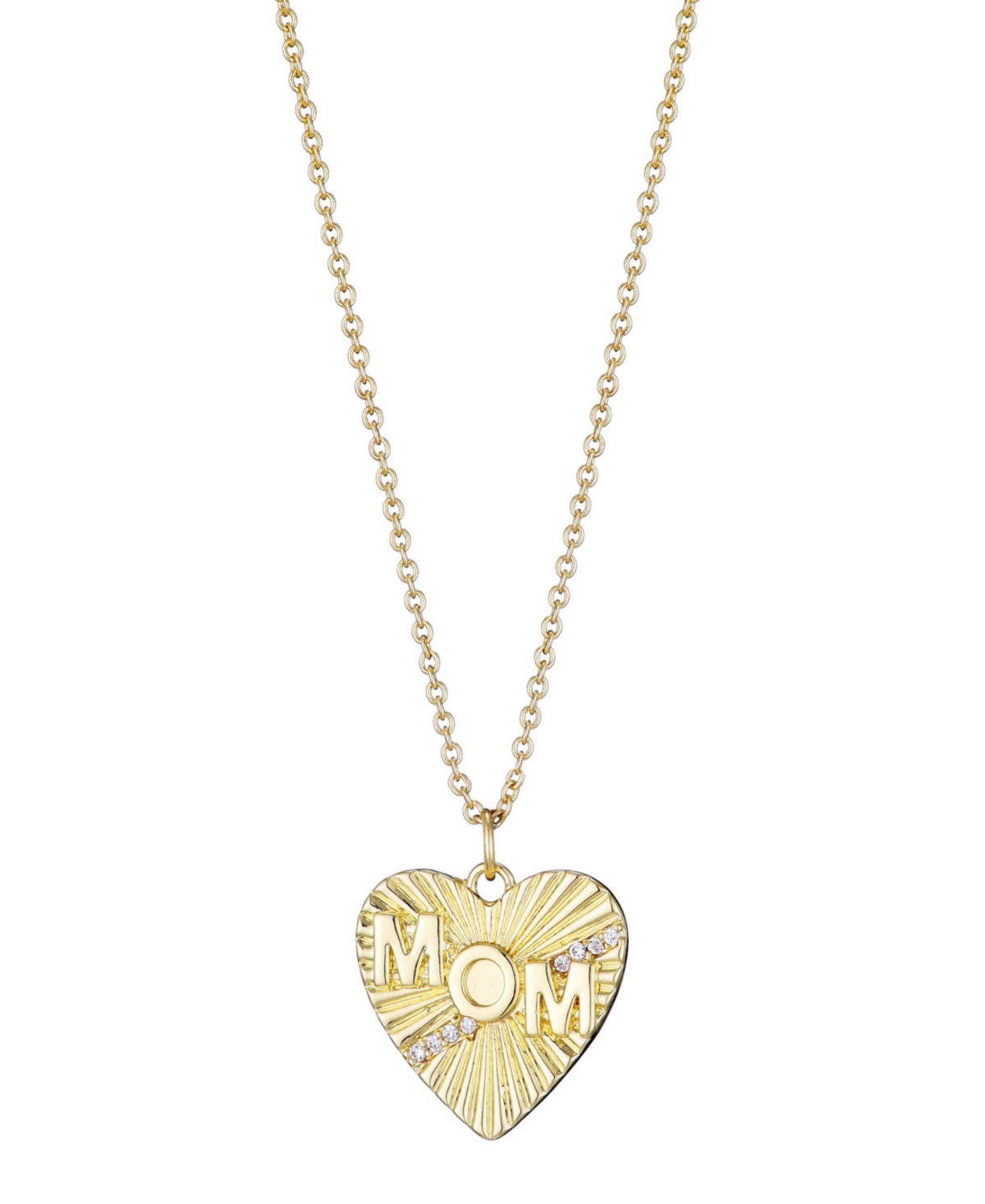 Click here for Adornia Gold Cubic Zirconia Fluted Heart Mom Neckl... prices