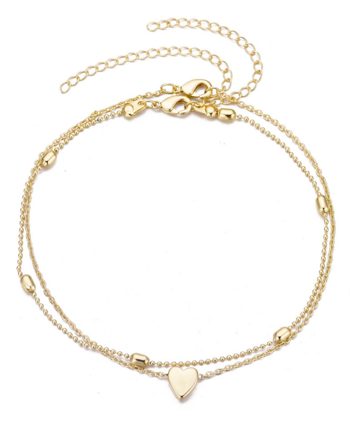 Click here for Adornia Gold Heart Adjustable Anklet Set - Gold prices
