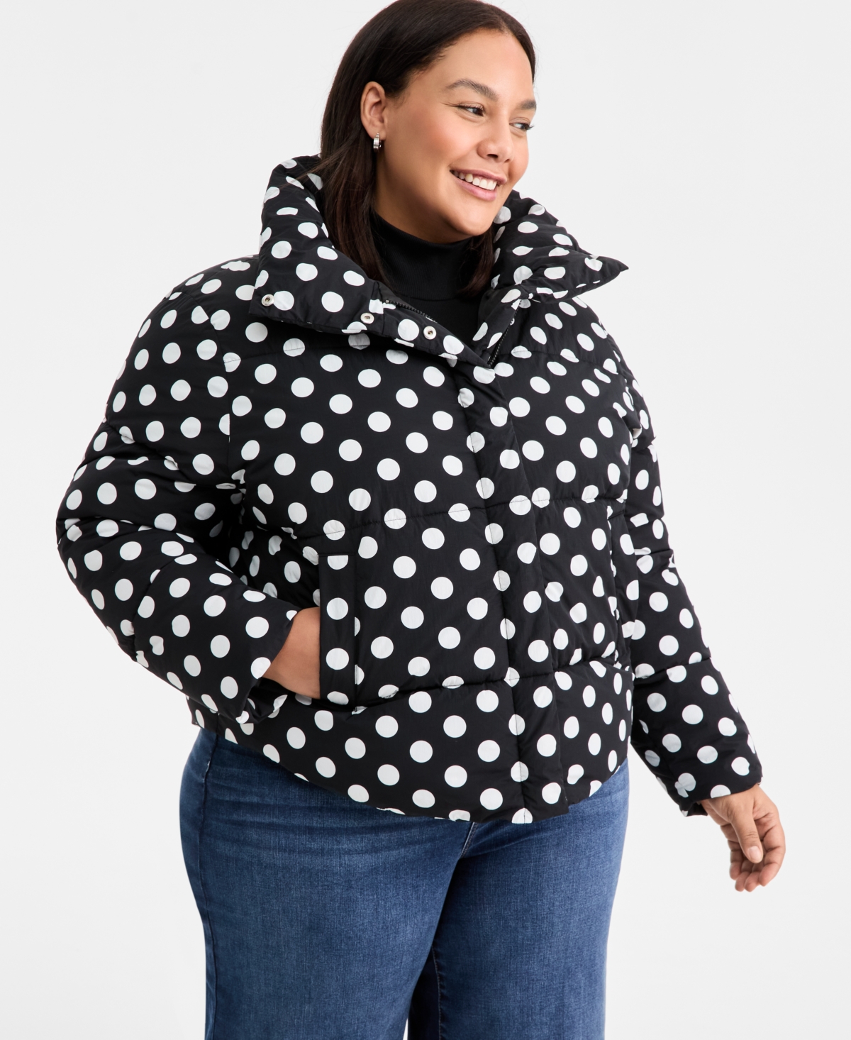 Click here for On 34th Trendy Plus Size Polka-Dot Puffer Jacket... prices