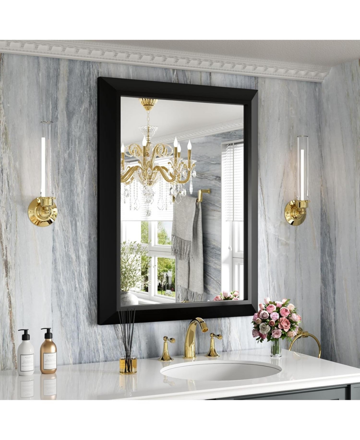 Click here for Amorho Bathroom Mirror  32 x 24 Inch Thick Metal F... prices
