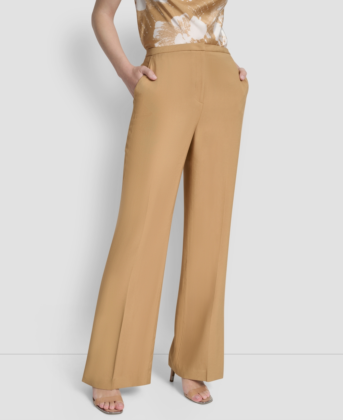 Click here for Dkny Womens High-Rise Sueded Canvas Pants - Whiske... prices