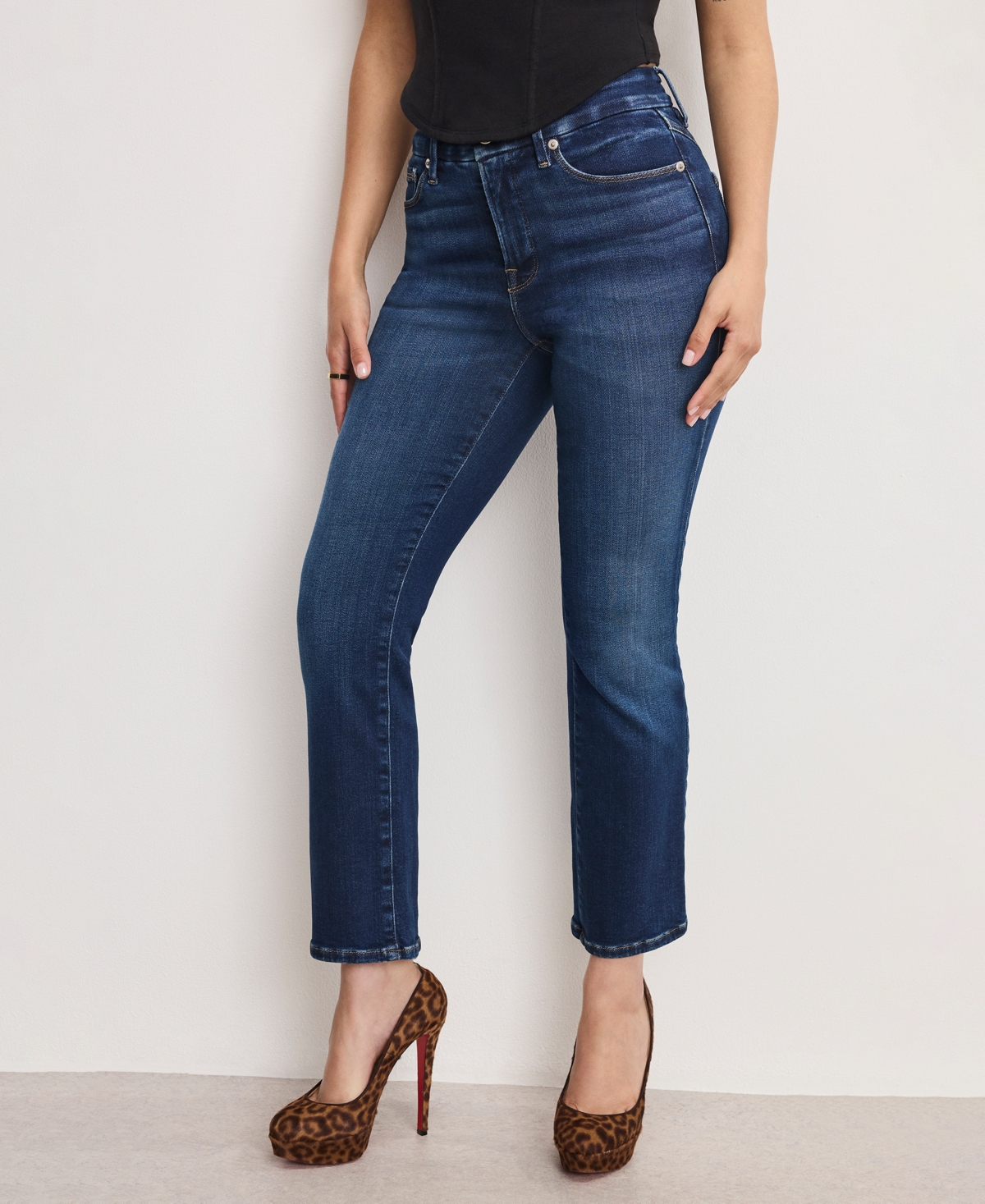 Click here for Good American Petite Dolly Joleans Mid Rise Jeans... prices