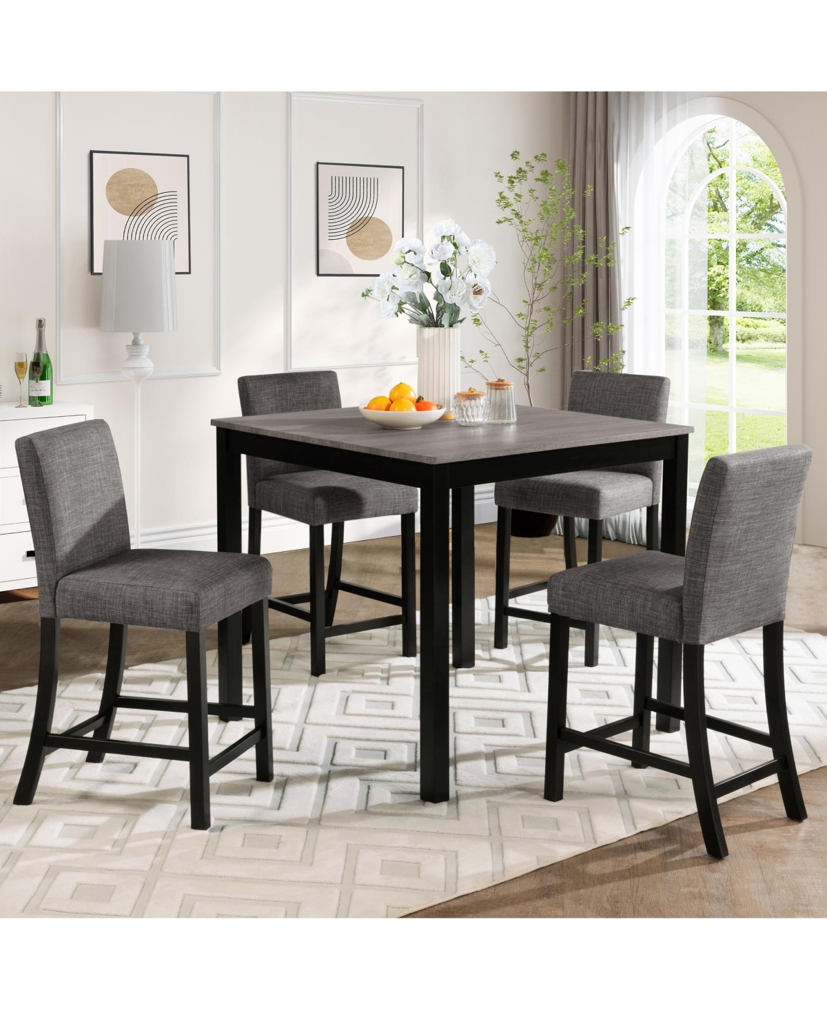 Click here for Casainc 5 Piece Counter Height Table Set with 4 Ch... prices