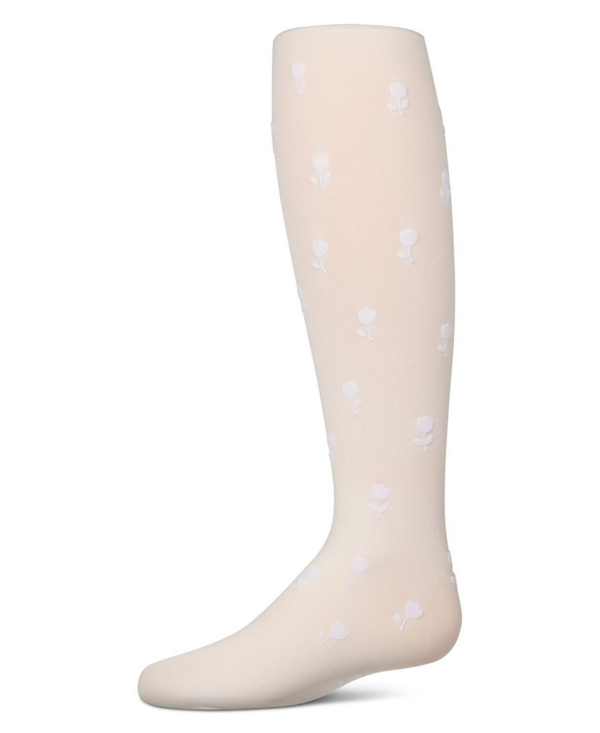 Click here for MeMoi Girls Opaque Rose-Pattern Flocked Tights - W... prices