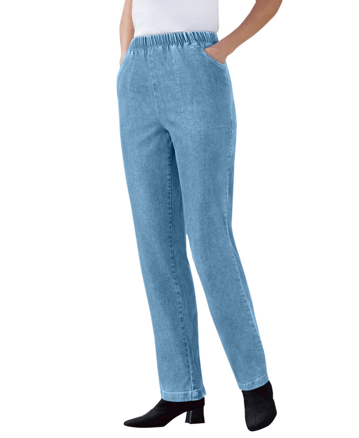 Click here for Woman Within Womens Within Straight Leg Fineline P... prices