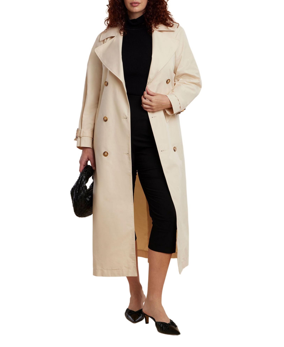 Click here for Eloquii Womens Plus Size Long Trench Coat - Creme... prices