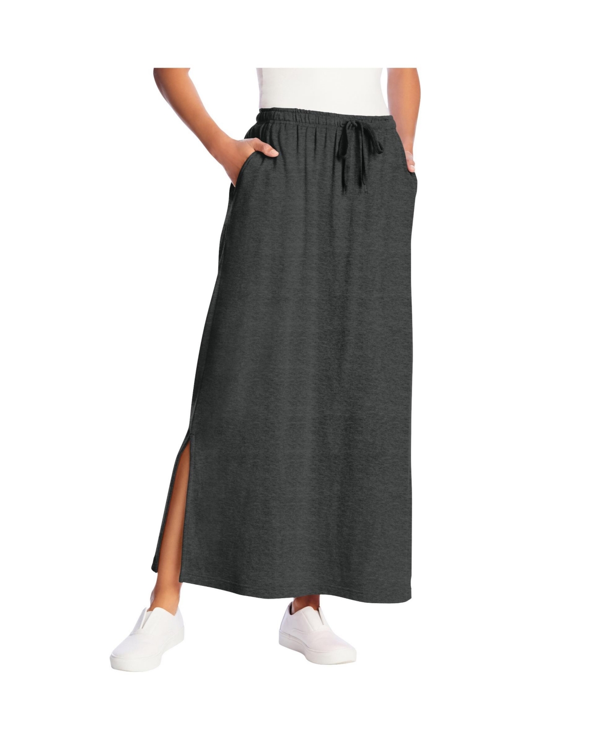 Click here for Woman Within Womens Within Sport Knit Side-Slit Sk... prices
