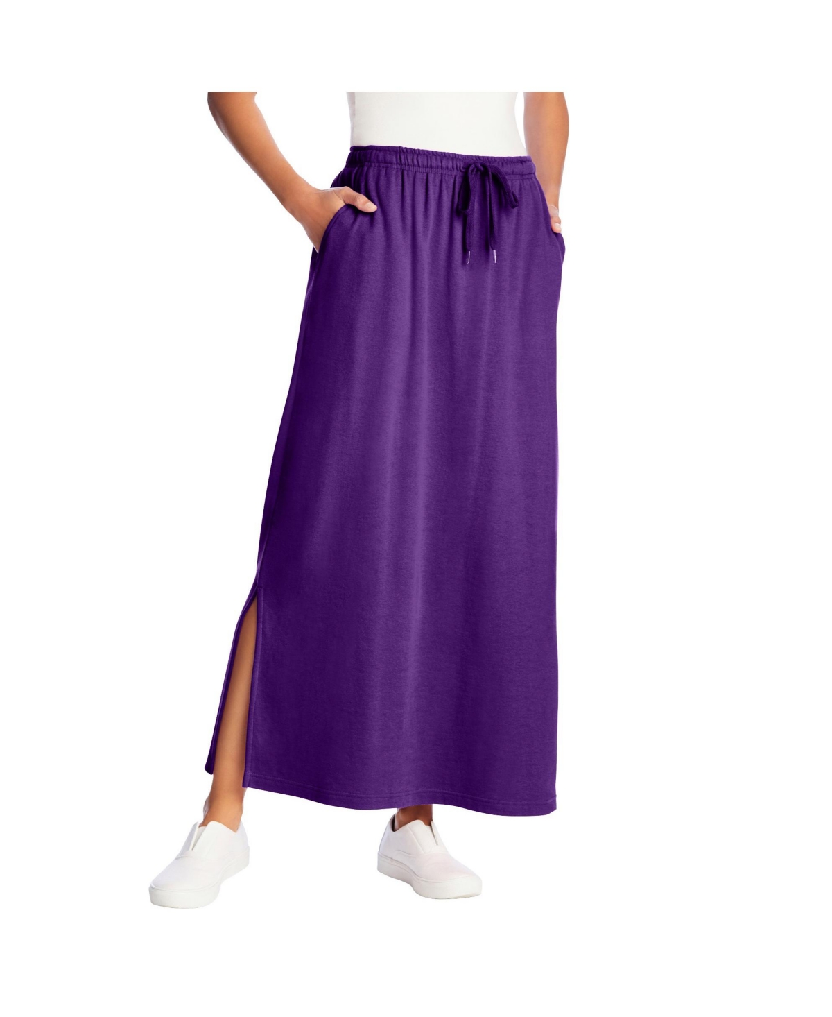 Click here for Woman Within Womens Within Sport Knit Side-Slit Sk... prices