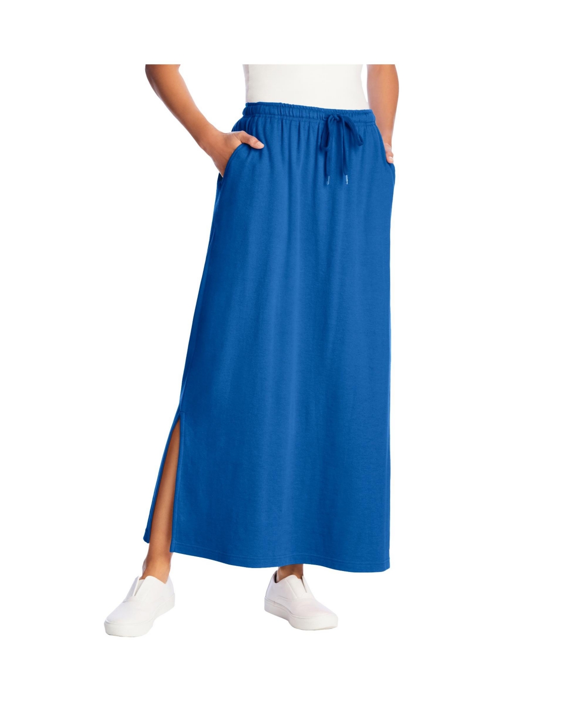 Click here for Woman Within Womens Within Sport Knit Side-Slit Sk... prices