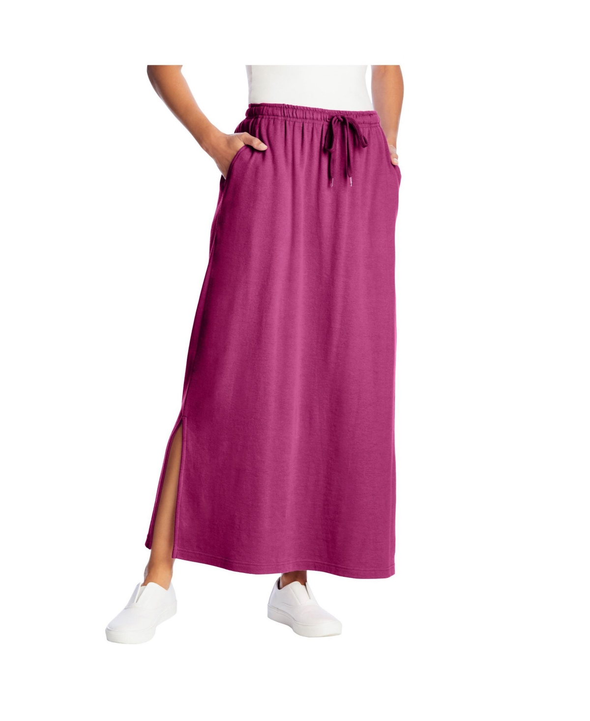 Click here for Woman Within Womens Within Sport Knit Side-Slit Sk... prices