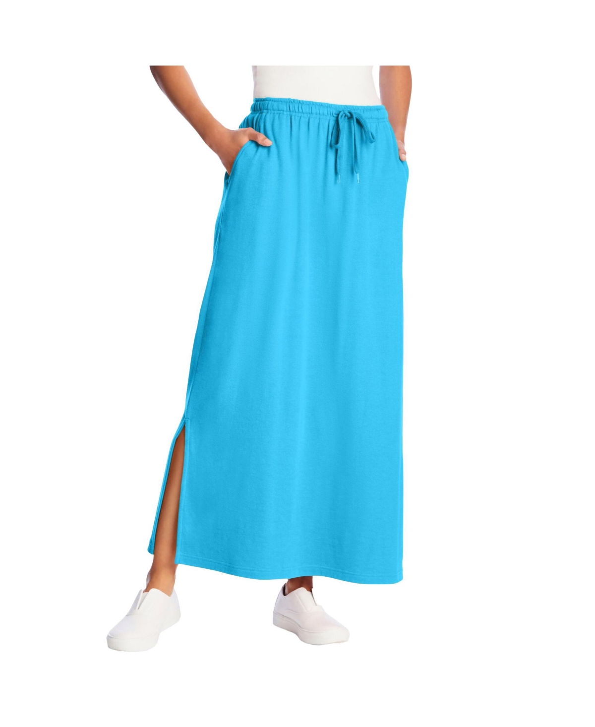 Click here for Woman Within Womens Within Sport Knit Side-Slit Sk... prices