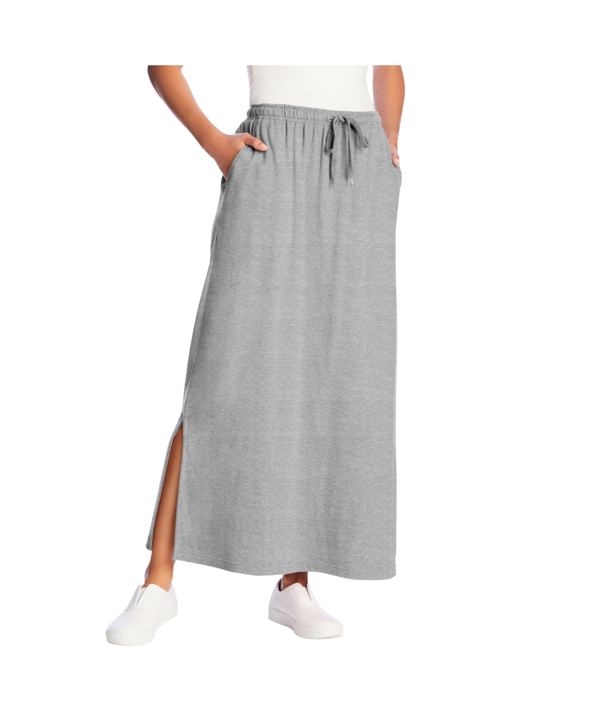 Click here for Woman Within Womens Within Sport Knit Side-Slit Sk... prices