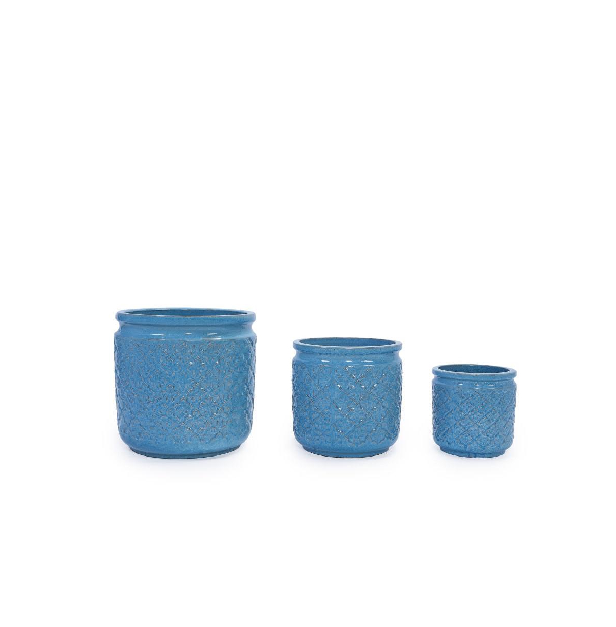 Click here for Chic Crate Modern Ceramic Planter Pots Set of 3 Ve... prices