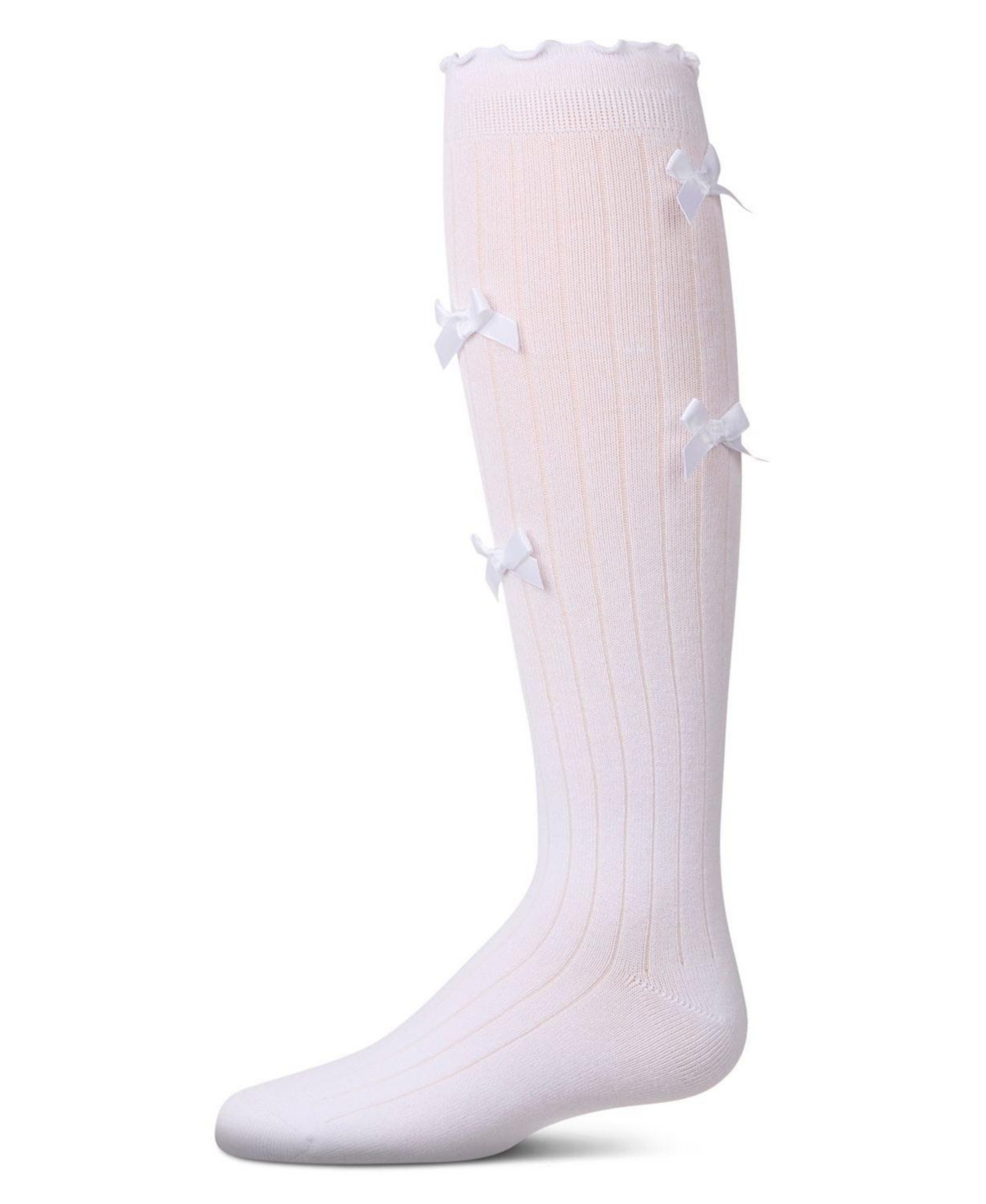 Click here for MeMoi Big Girls All Over Bow Knee High Socks - Whi... prices