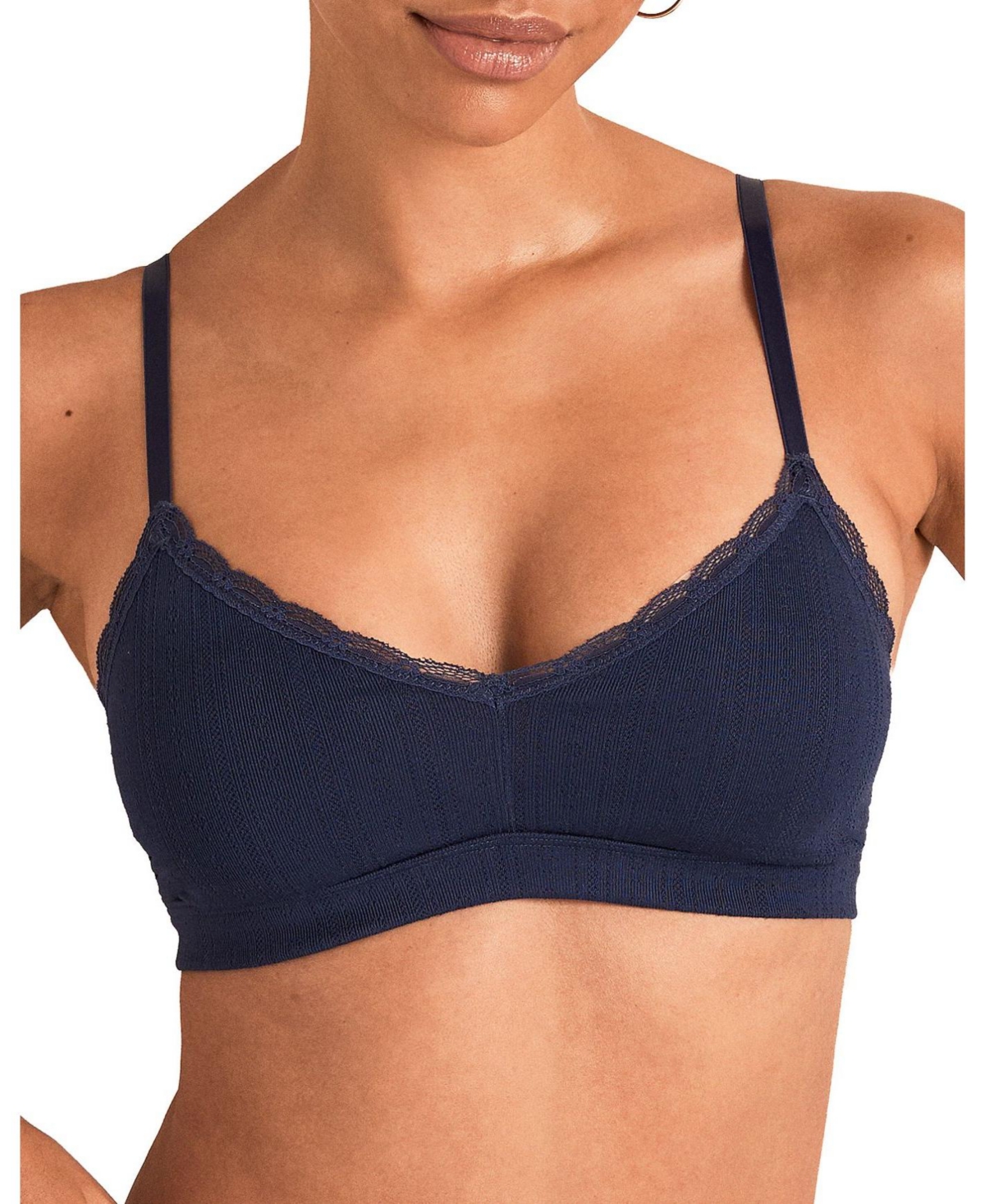 Click here for Adore Me Womens Pointelle Unlined Bralette Bra - D... prices