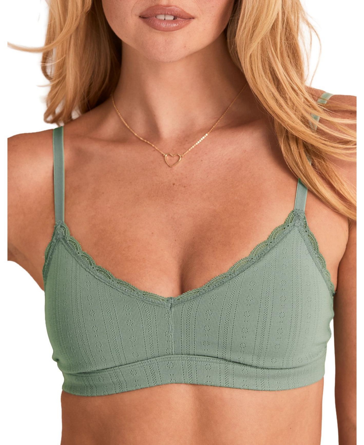 Click here for Adore Me Womens Pointelle Unlined Bralette Bra - M... prices