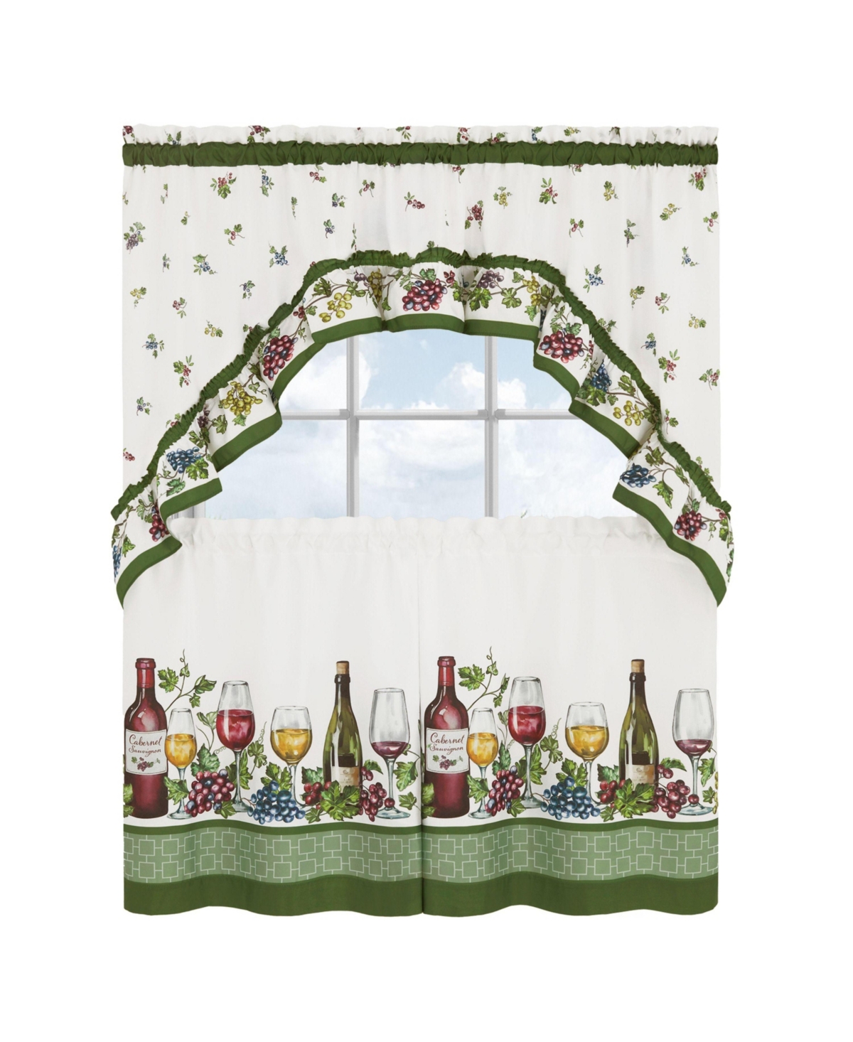 Click here for Kate Aurora Napa Winery 3 Piece Rod Pocket Cafe Ki... prices