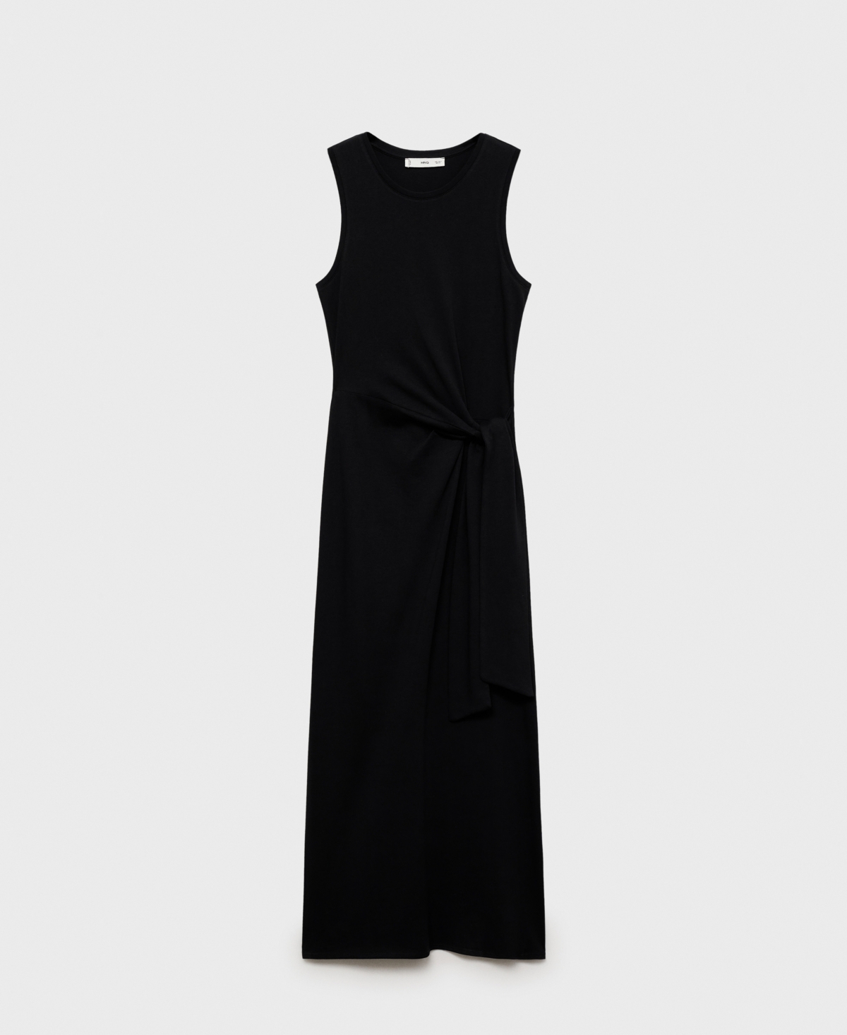 Click here for Mango Womens Knot Detail Cotton Midi Dress - Black prices