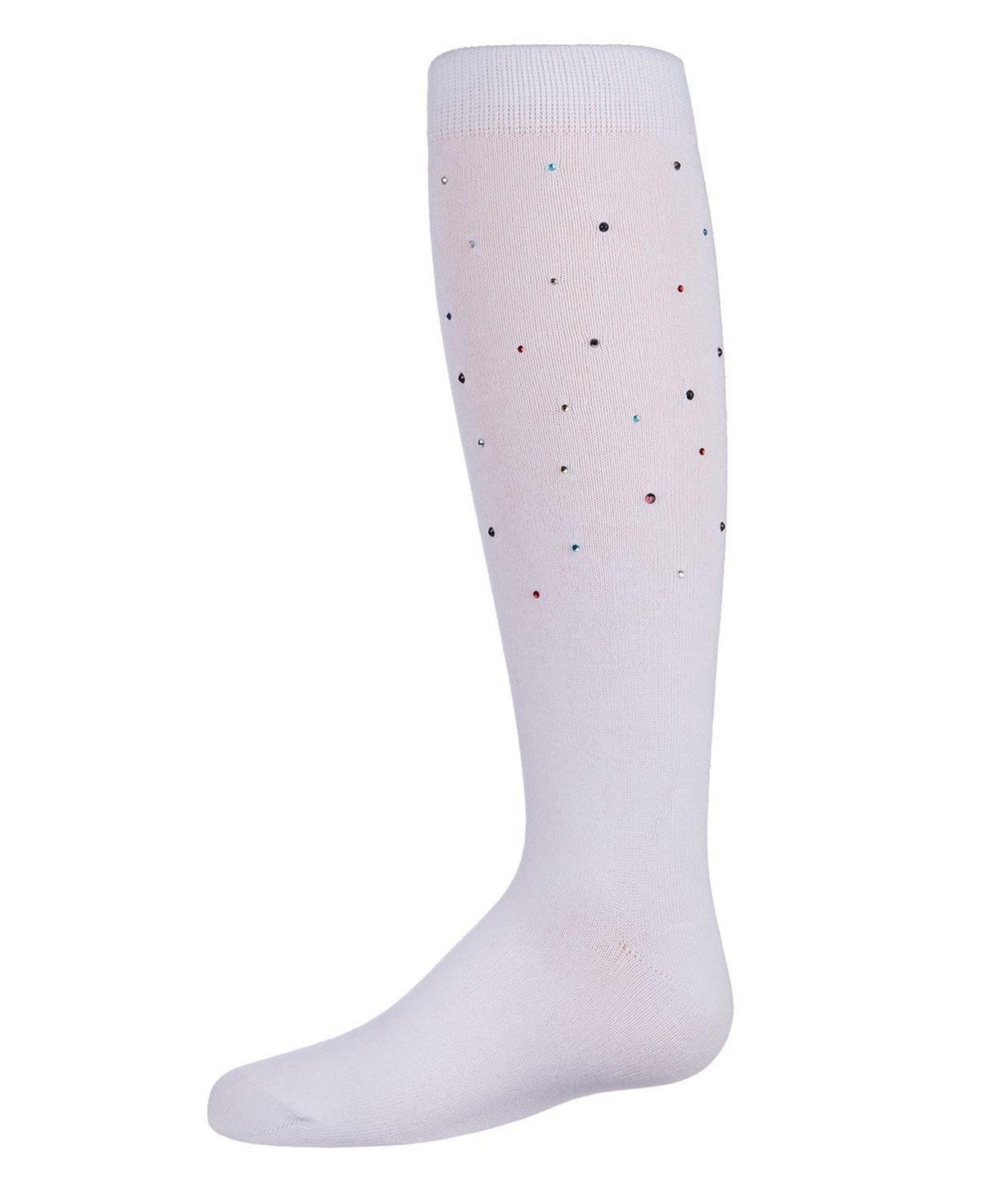 Click here for Memoi Girls Multi Stone Knee-High Socks - White prices