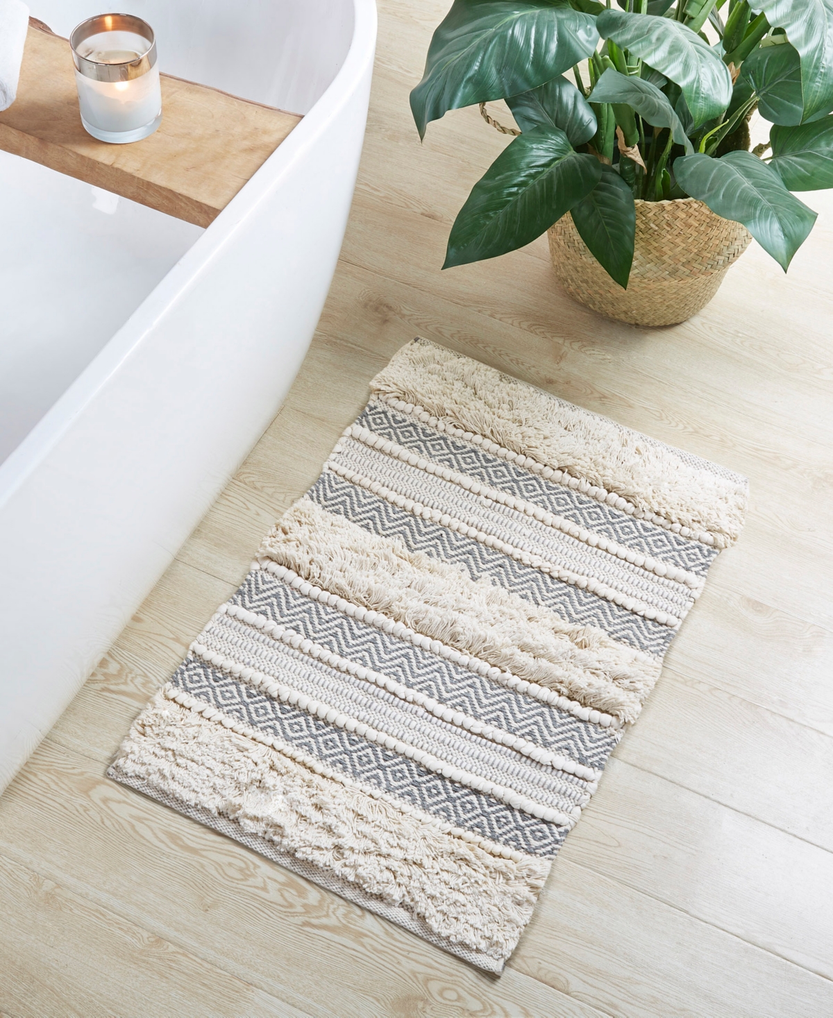 Click here for Ink+Ivy Asher Woven Texture Stripe Bath Rug  20 x... prices