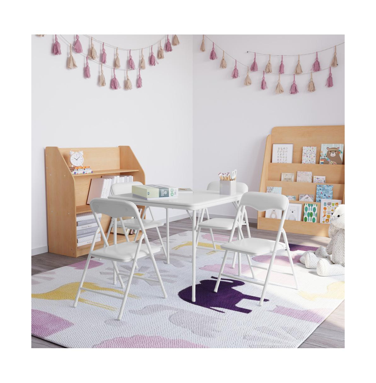Click here for Emma+Oliver Kids 5 Piece Folding Table And Chair S... prices