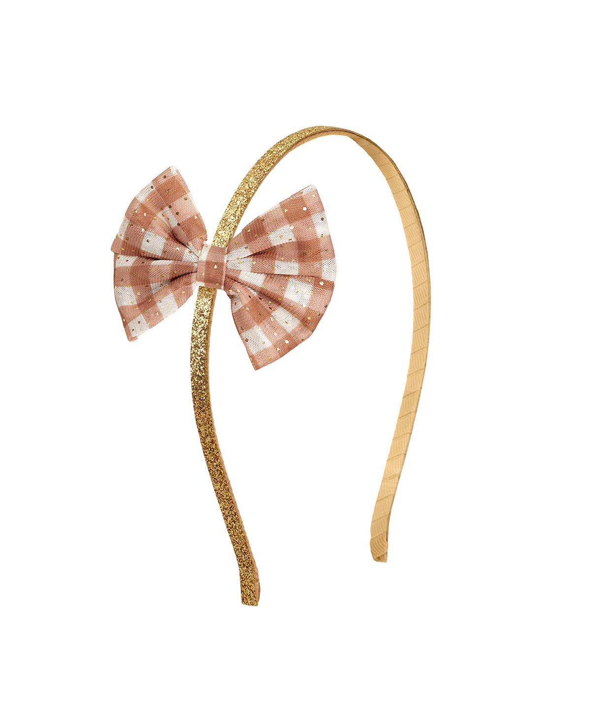 Sweet Wink Child Girls Gingham Printed Tulle Bow Headband - Multicolor