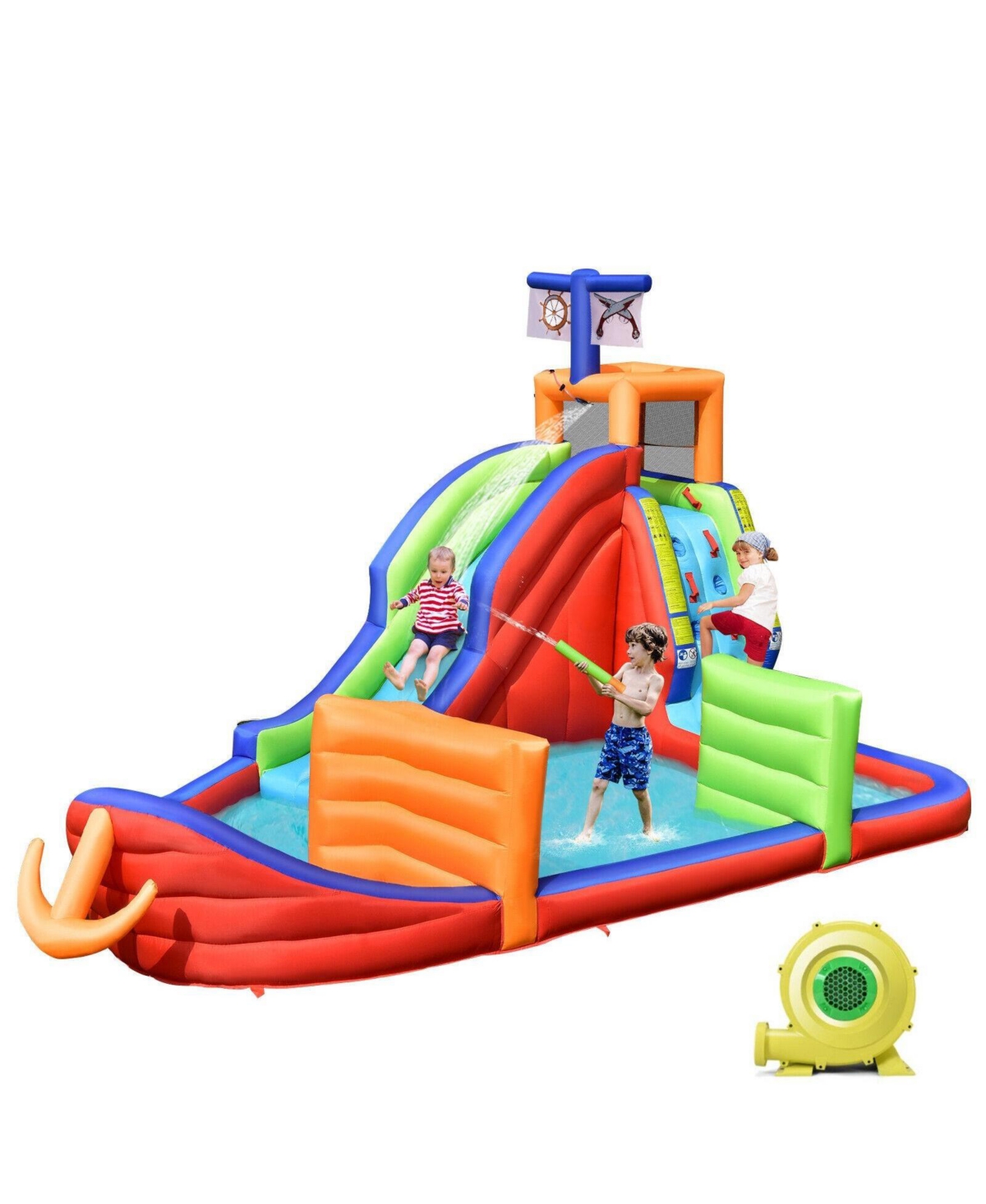 Click here for 6-in-1 Pirate Ship Waterslide Inflatable Castle wi... prices