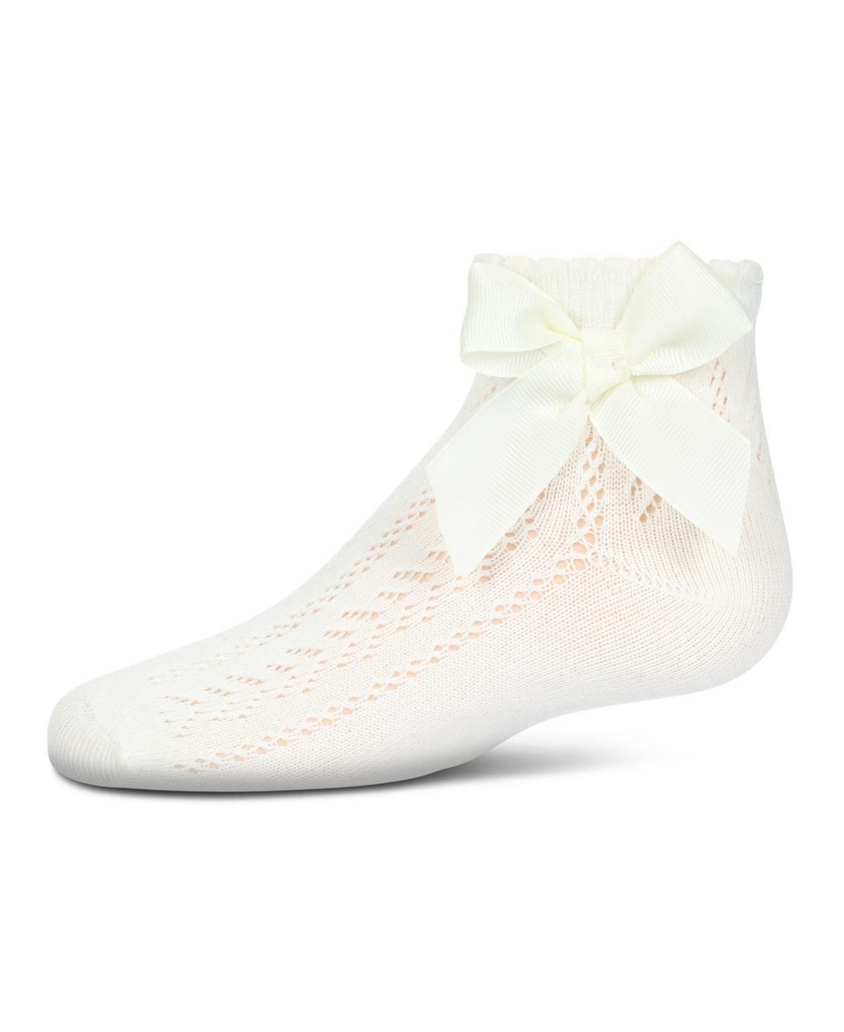Click here for Memoi Girls Knit Openwork Bow Anklet Socks - Winte... prices