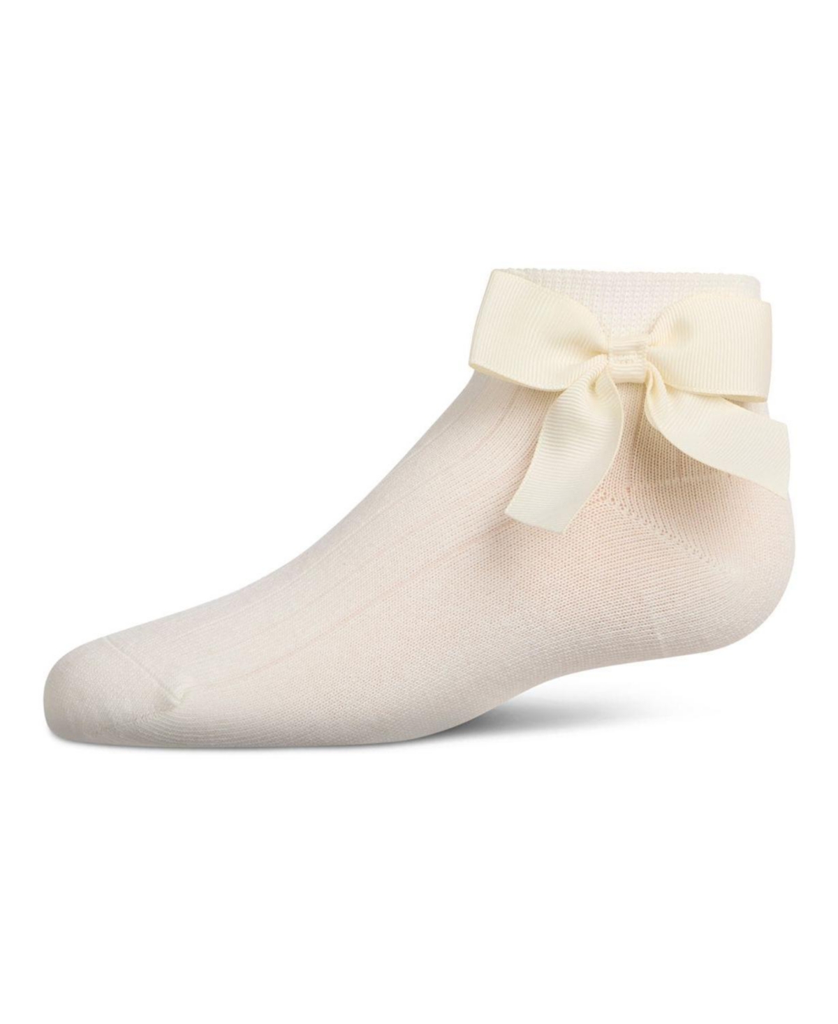 Click here for MeMoi Girls Ribbed Bow Anklet Socks - Winter white prices